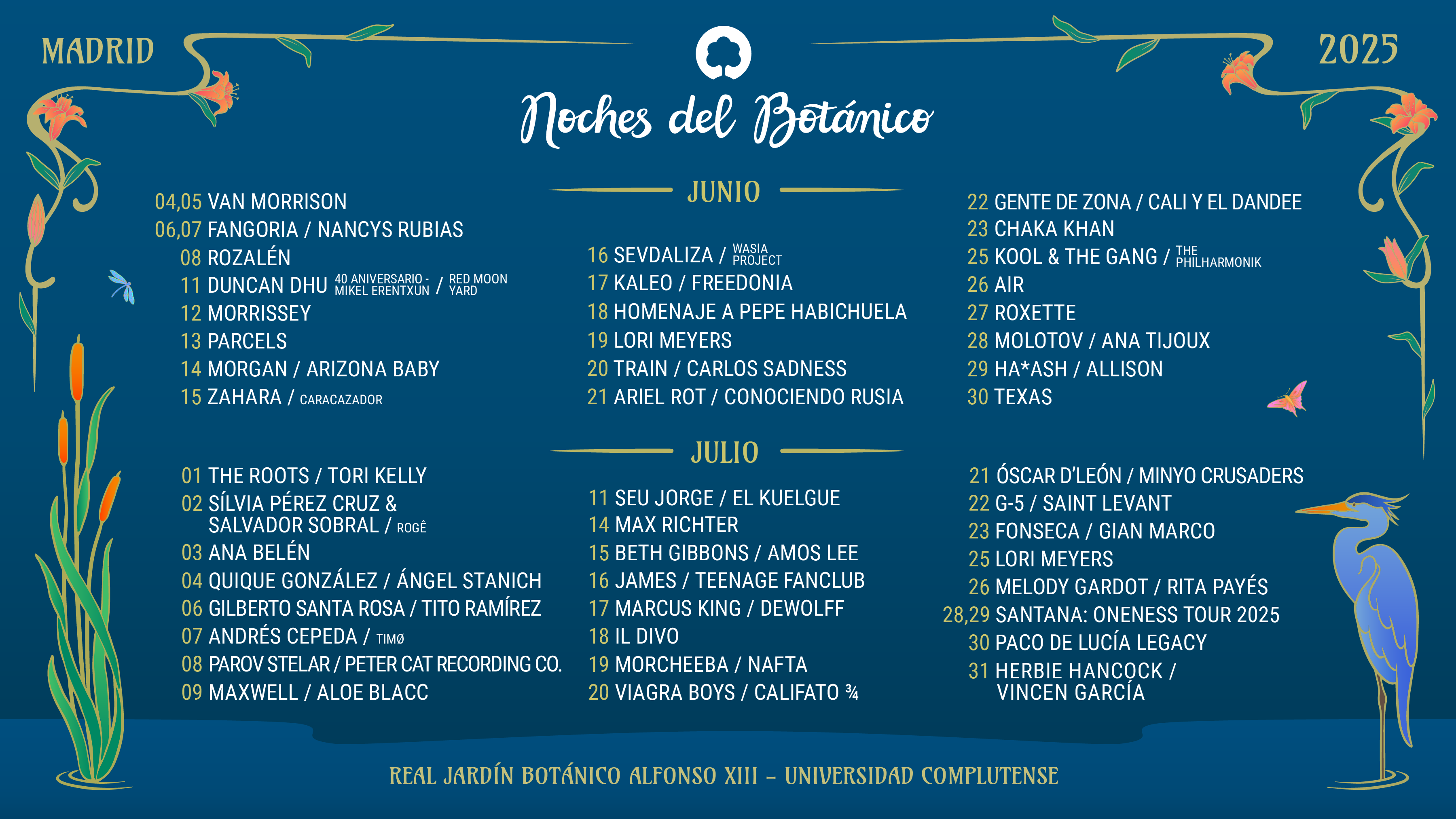 ¡Ya estan aquí las primeras confirmaciones para la novena edición de Noches del Botánico!